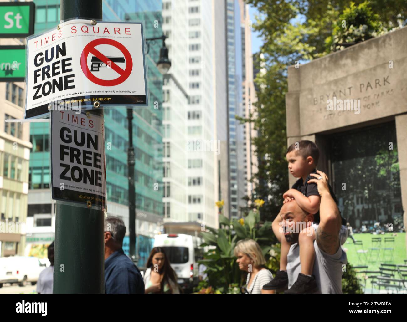 September 1, 2022, New York City, New York, USA: A view of ""˜Gun Free ...