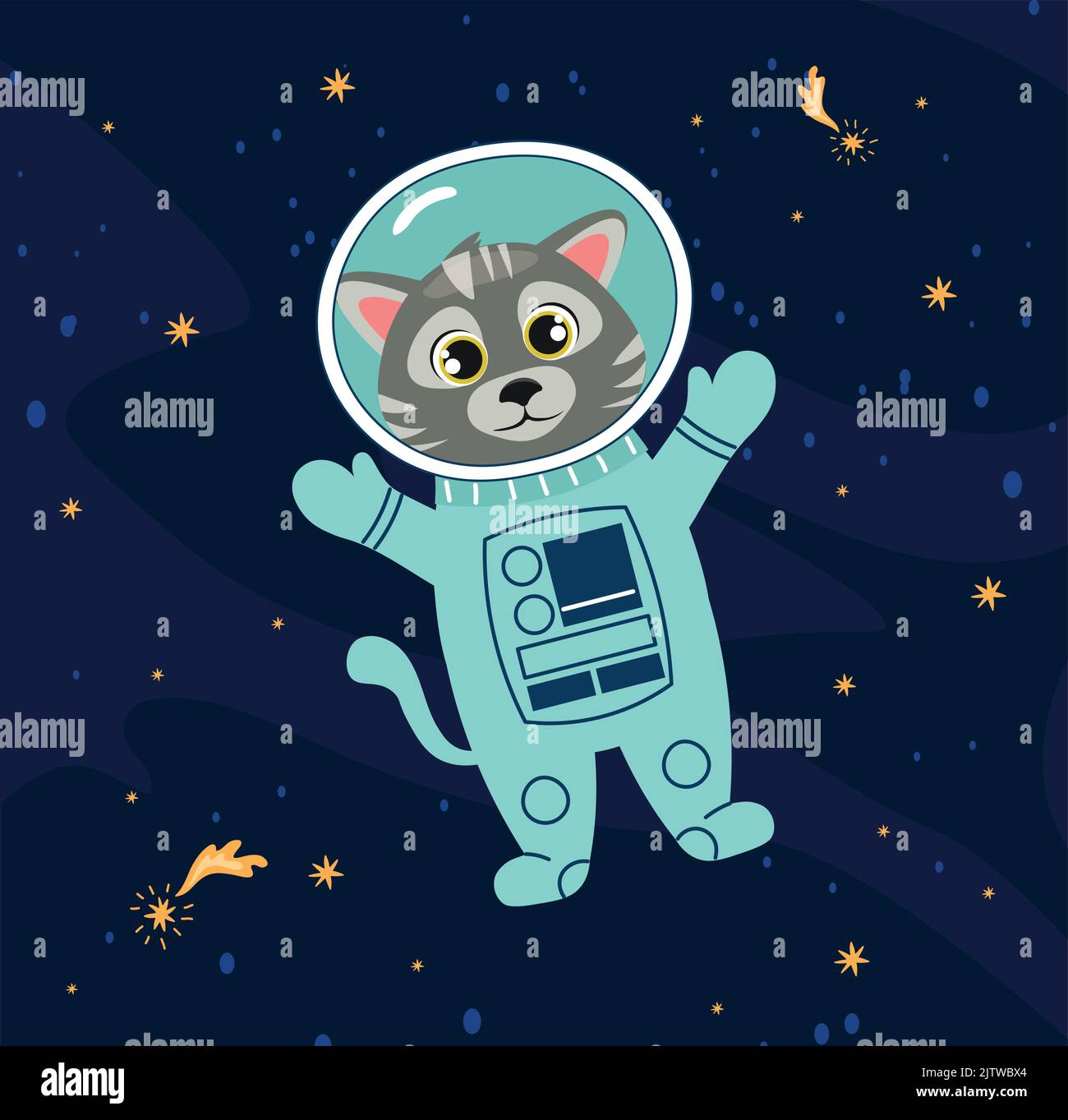 Space cat concept Stock Vector Image & Art - Alamy