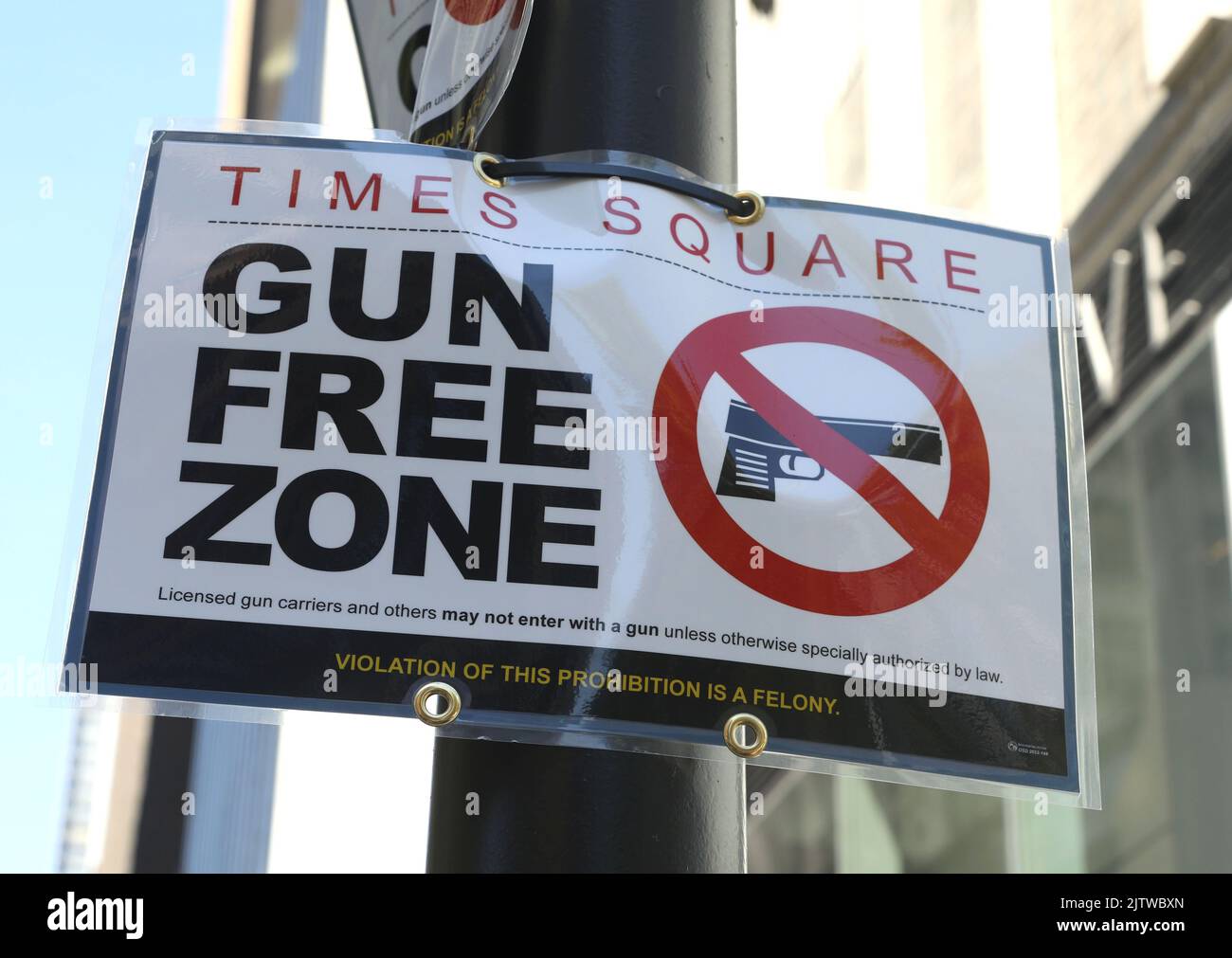 September 1, 2022, New York City, New York, USA: A view of 'Gun Free ...