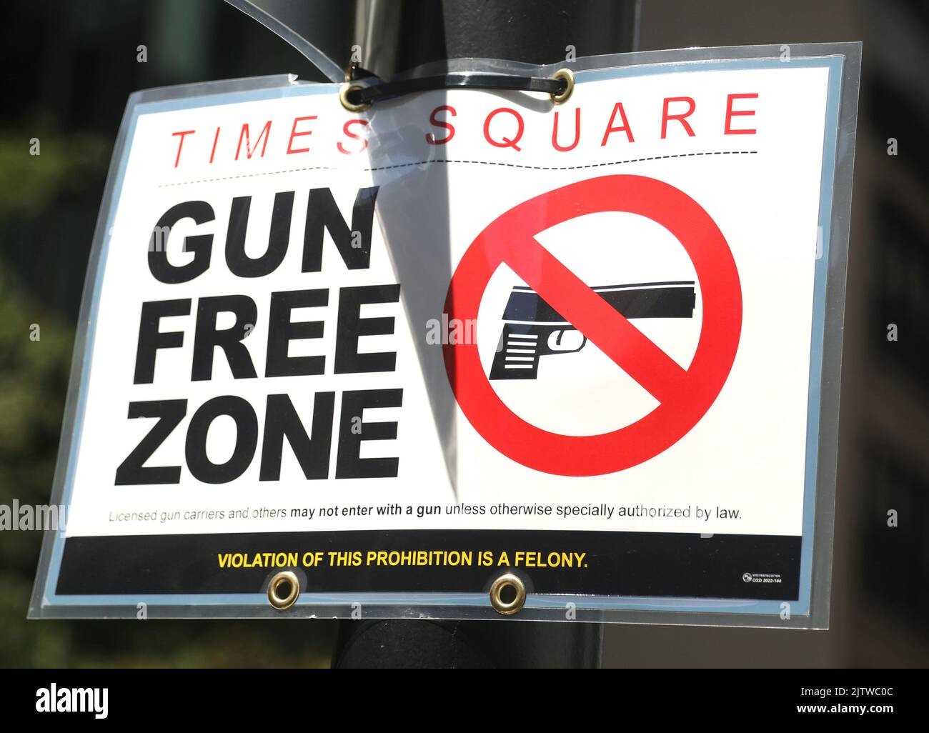 September 1, 2022, New York City, New York, USA: A view of 'Gun Free ...