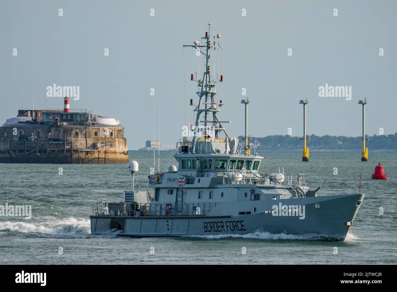 UK Border Force cutter HMC Vigilant seen returning to Portsmouth ...