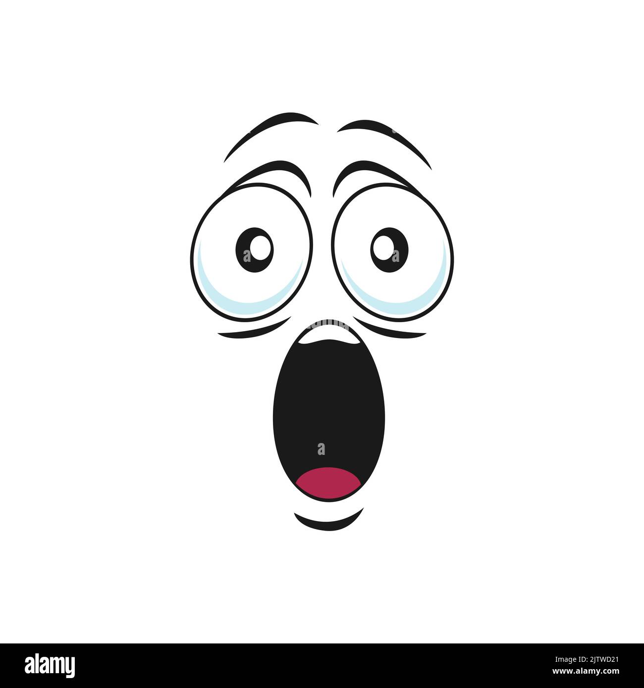 Cartoon wow face, funny surprised emoji, astonished vector character ...