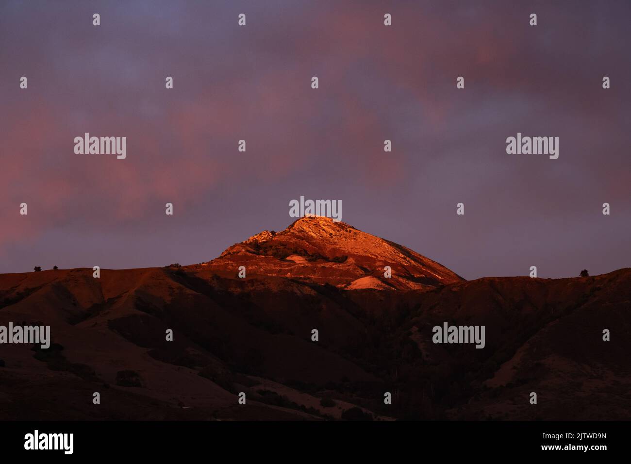 Last Light Hitting Peak Over Andrew Molera State Park in the Big Sur ...