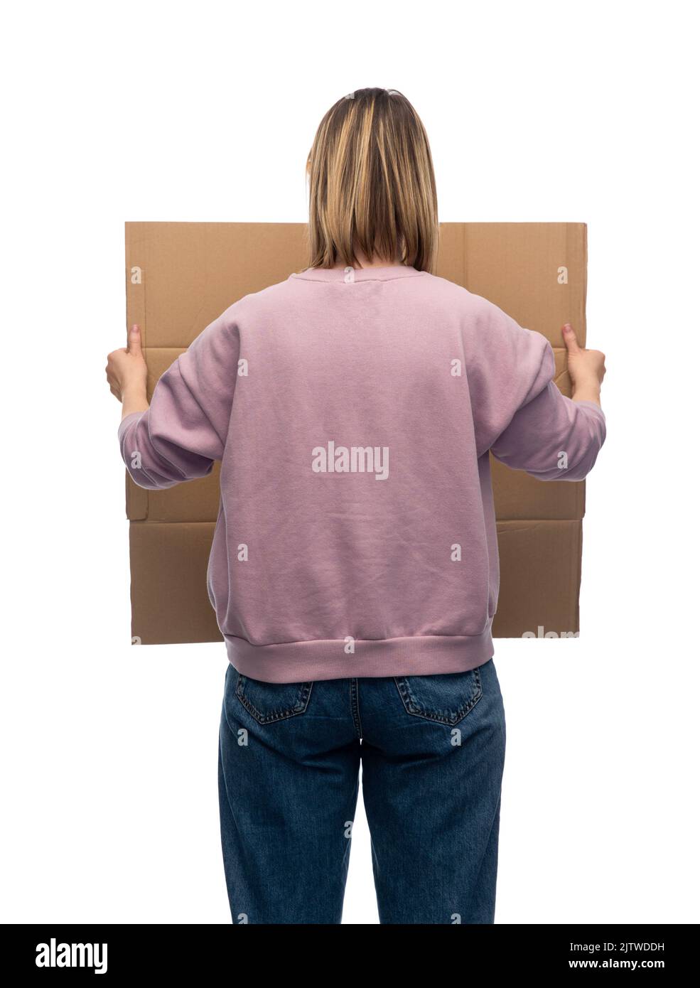 woman with poster protesting on demonstration Stock Photo - Alamy