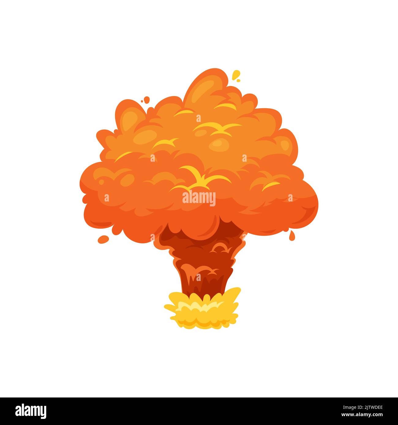 Nuclear bomb explosion on apocalypse or doomsday isolated flat cartoon ...