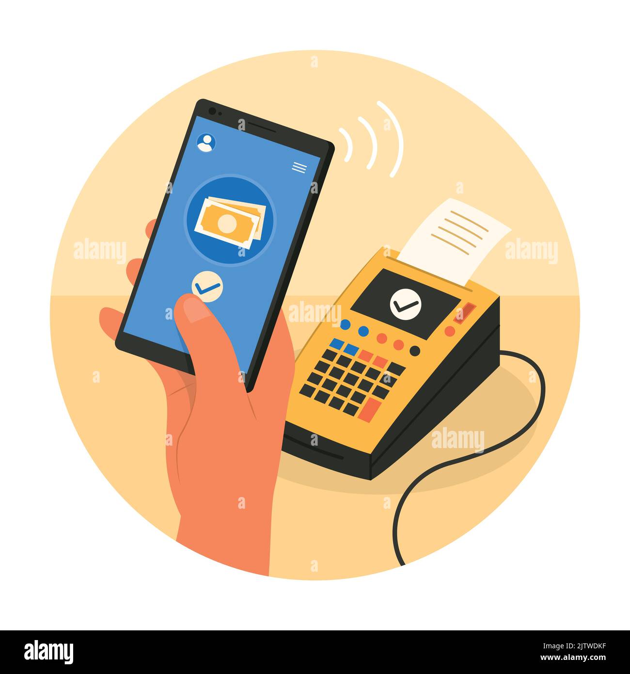 Contactless Payment Concept Illustration Stock Vector Image & Art - Alamy