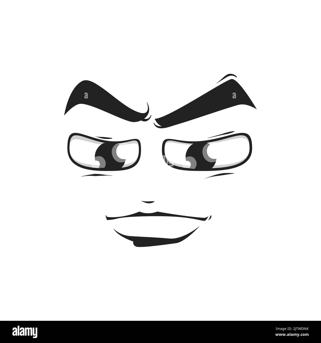 Cartoon face vector emoji with big eyes and closed mouth with sensual ...