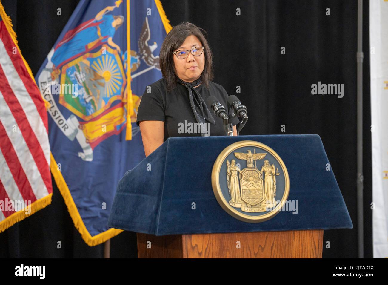NEW YORK, NEW YORK - SEPTEMBER 01: U.S. Congresswoman Grace Meng speaks ...