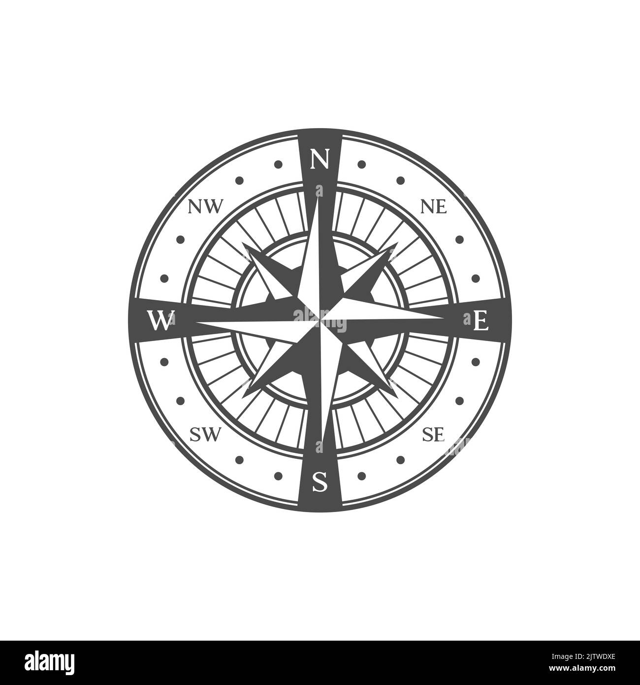 Medieval cartography compass sign, travel adventure symbol. Ancient ...