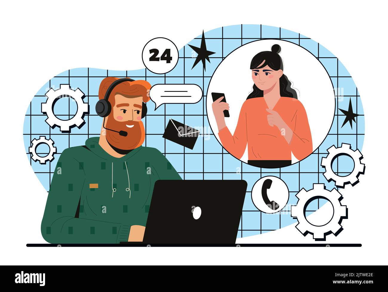 Male customer support service Stock Vector Images - Alamy