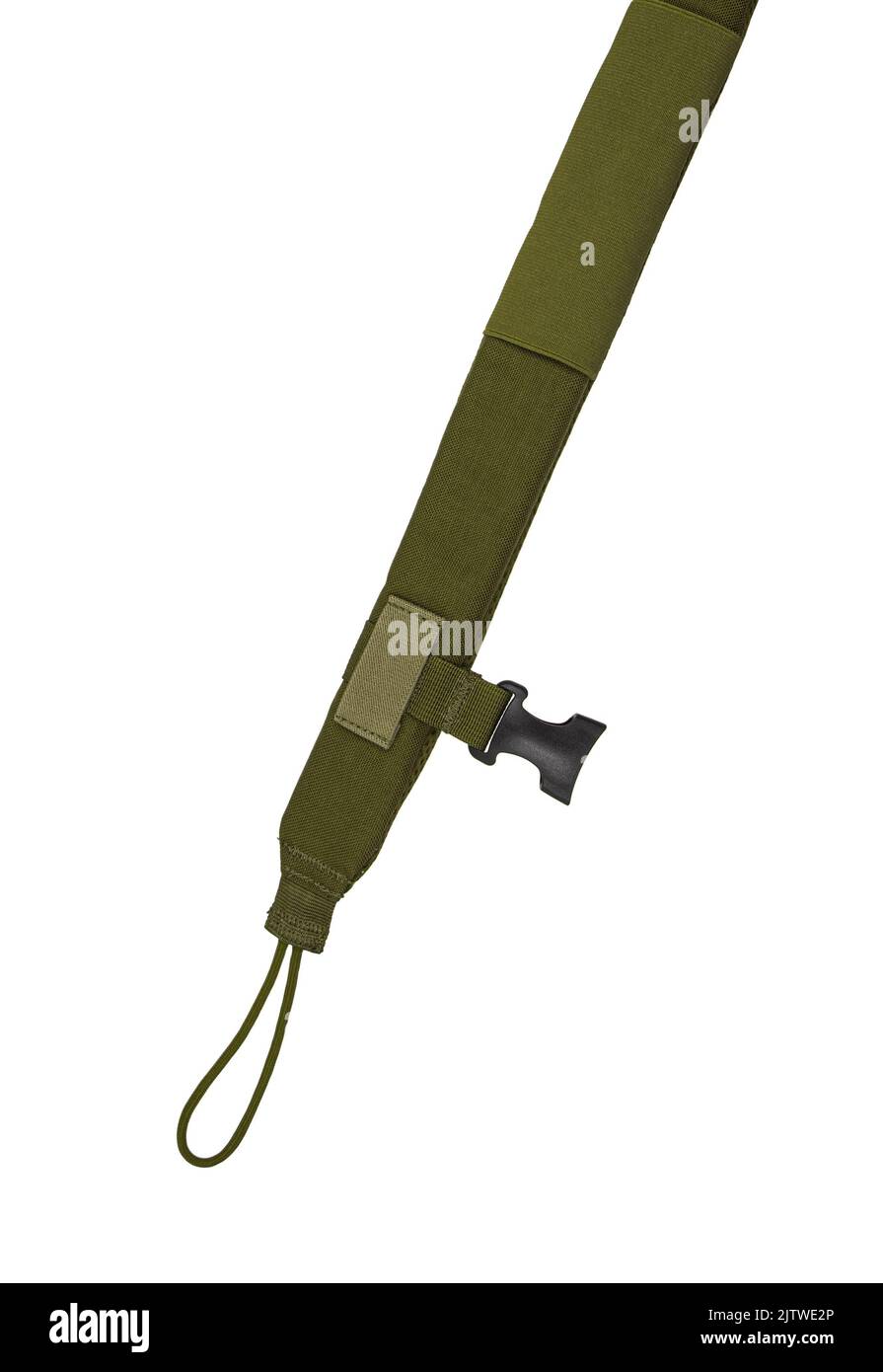 Nylon shoulder strap for a gun isolated on white background. Belt for ...