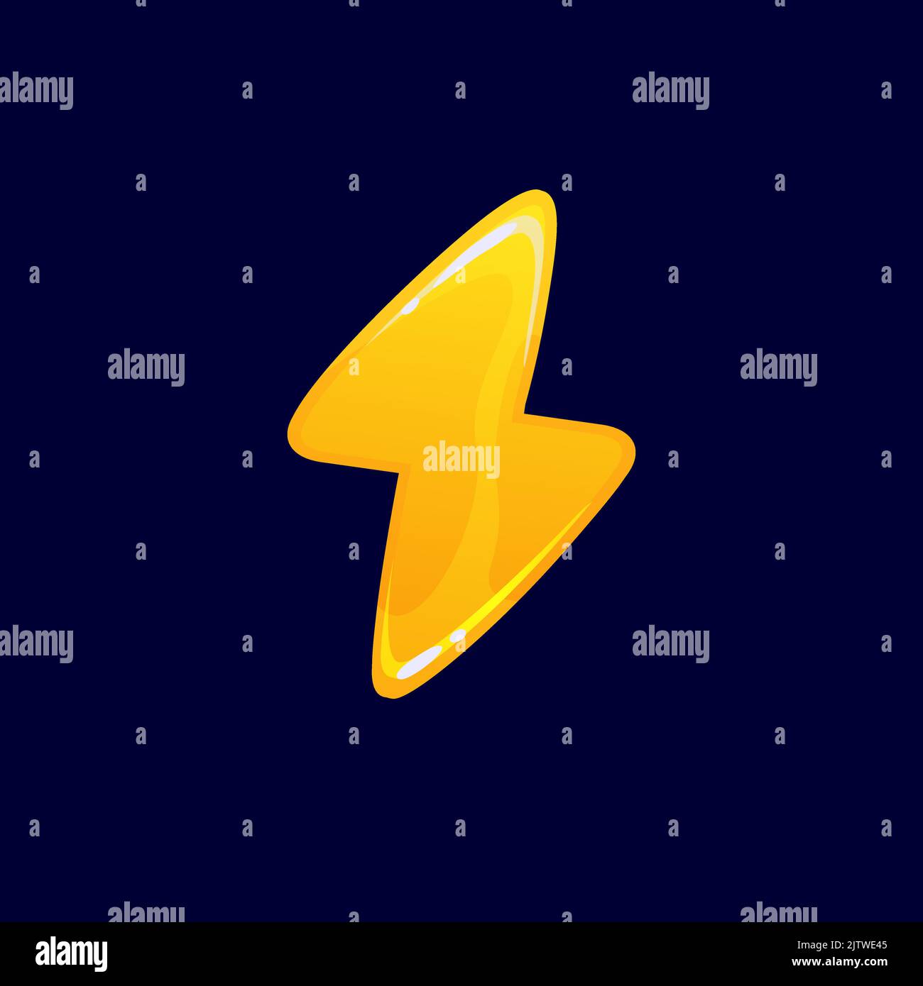 Golden lighting, cartoon bolt isolated trophy award icon. Vector danger ...