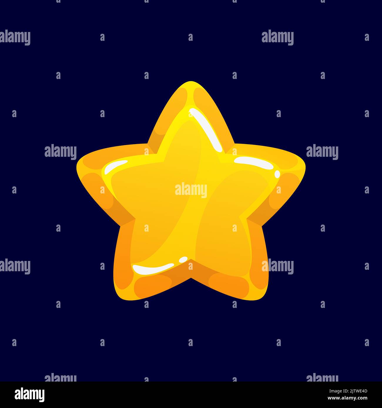 Golden star award decoration isolated cartoon icon. Vector prestige ...