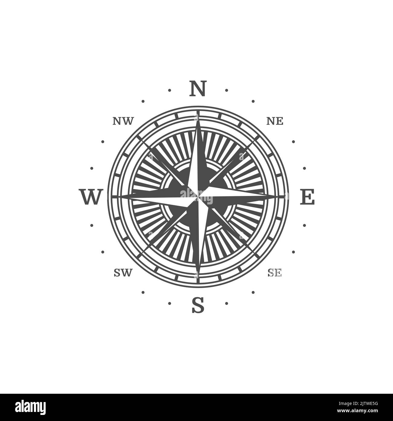 Medieval compass sign, geography symbol. Sailor compass vintage symbol ...