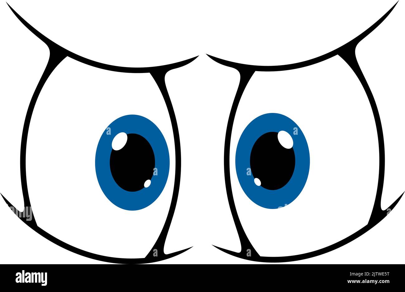 Eyes face smile, cartoon googly expression, vector comic character icon ...