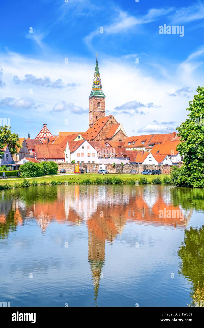 Historical city wall of Wolframs Eschenbach, Bavaria, Germany Stock ...
