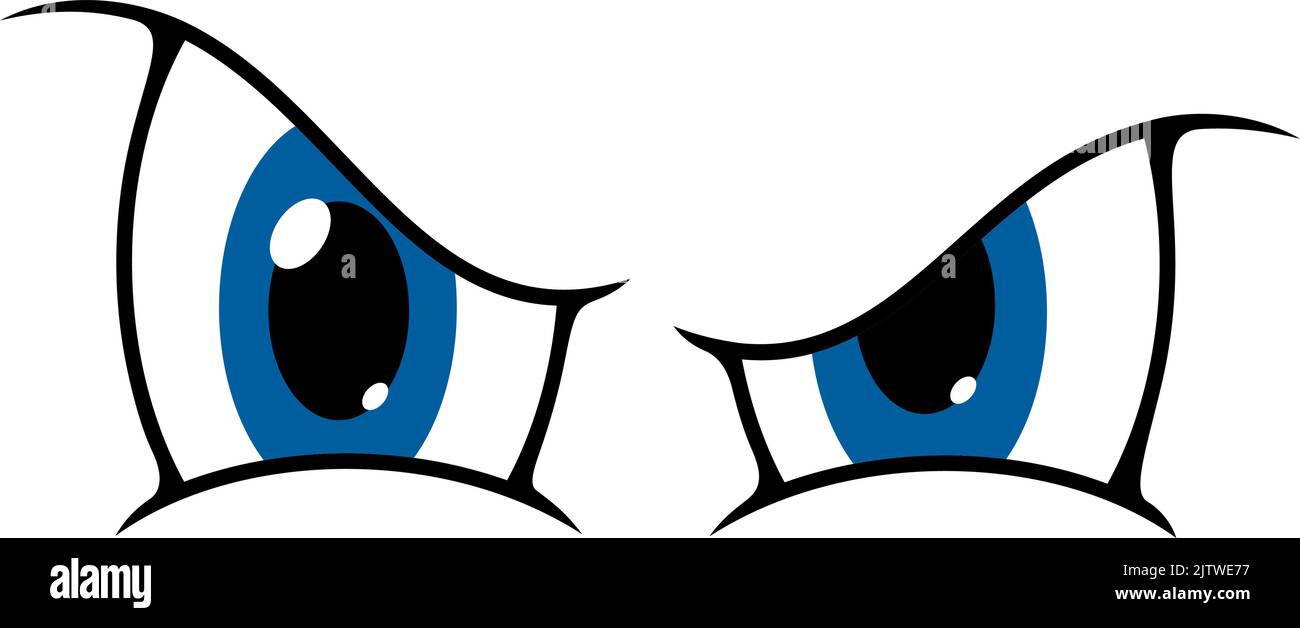 Eyes smile face, cartoon googly emoticon or emoji vector icon. Big eyes ...