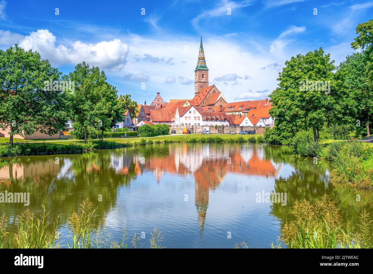 Historical city wall of Wolframs Eschenbach, Bavaria, Germany Stock ...