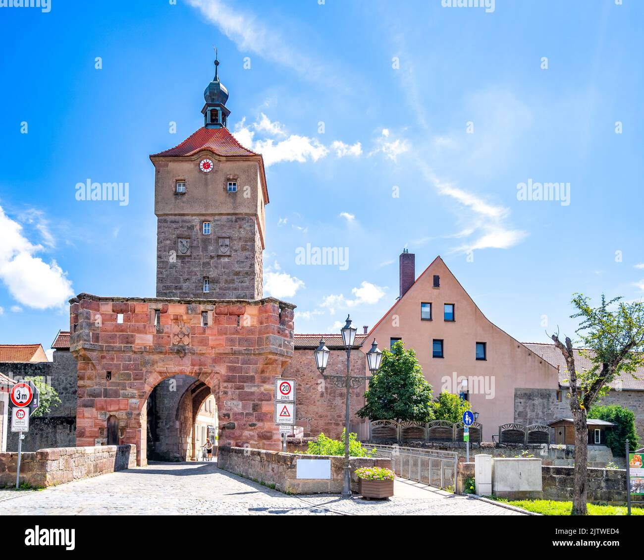Historical city wall of Wolframs Eschenbach, Bavaria, Germany Stock ...