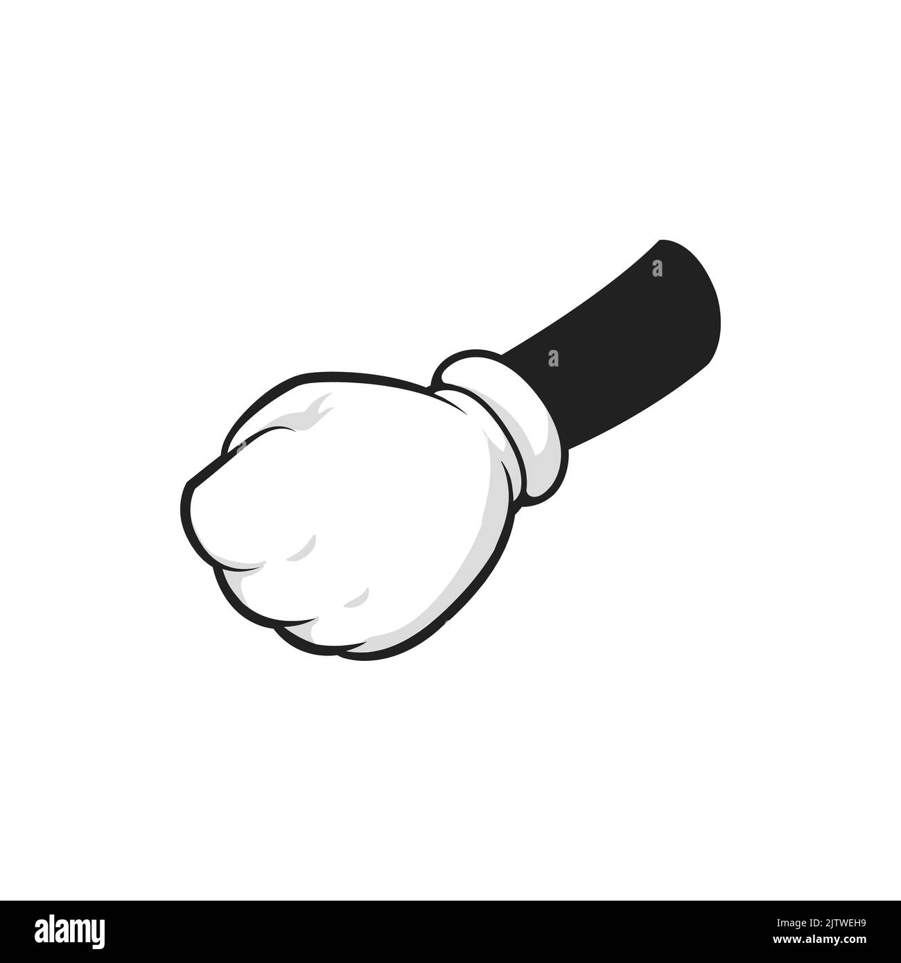 Hand with clenched fist, protest and fight gesture. Vector palm folded ...