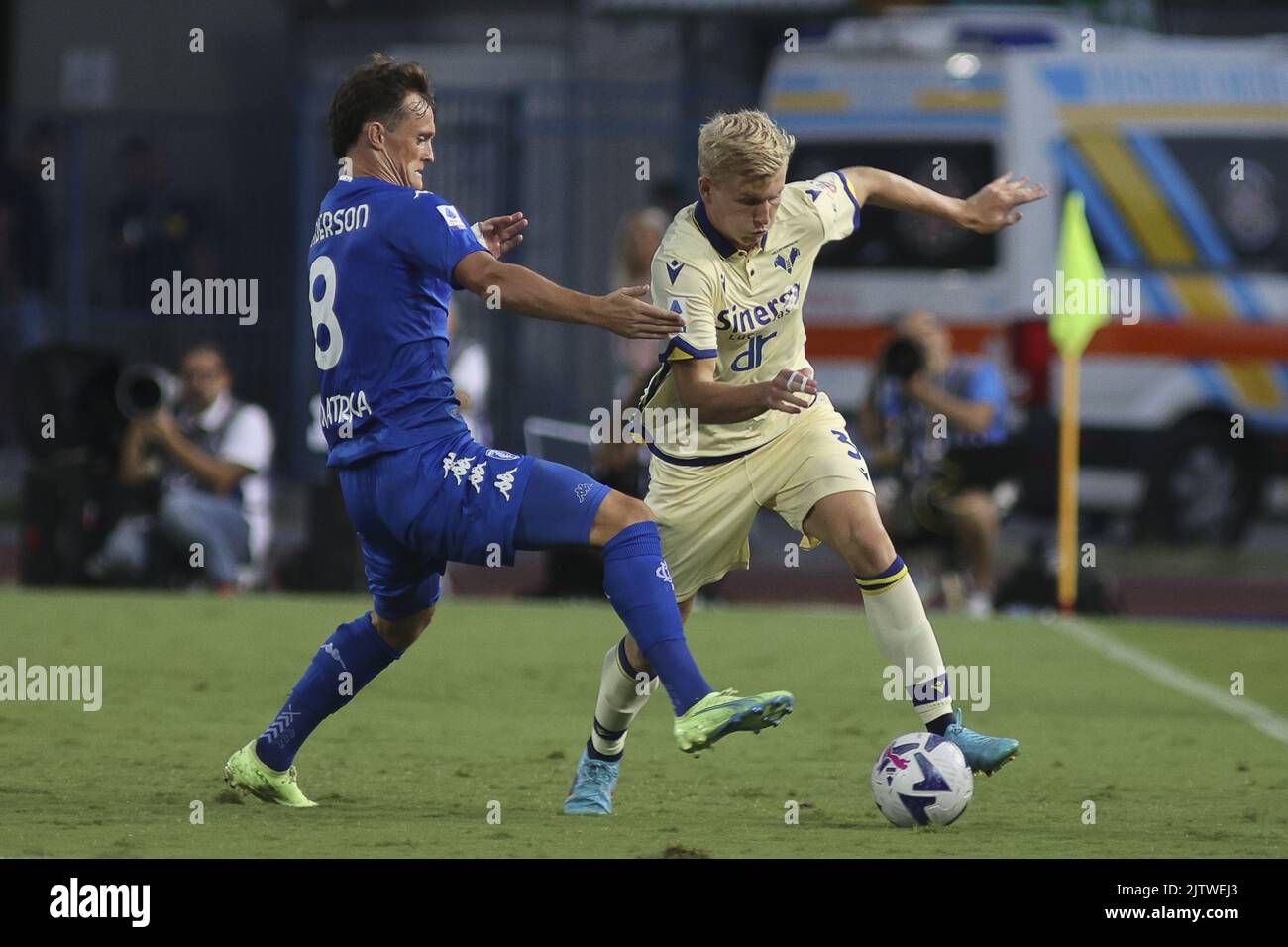 August 31, 2022, Empoli, Italy: Josh Doig of Hellas Verona FC competes ...