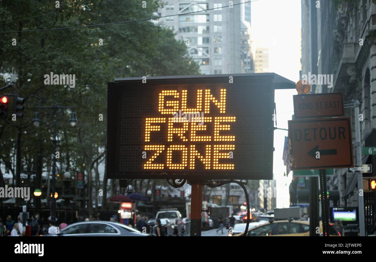 New York, USA. 1st Sep, 2022. (NEW) Gun Free Zone-Times Square ...