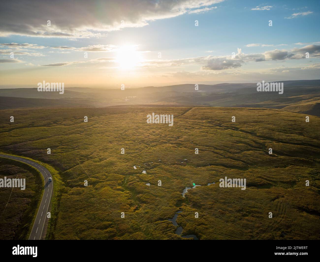Snake Pass in the Peak District National Park at sunset Stock Photo - Alamy