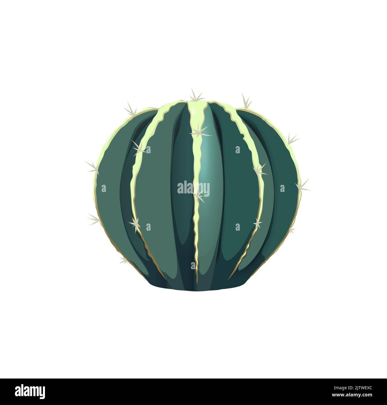 Cactus exotic prickly flower, botanical wild western cacti isolated ...