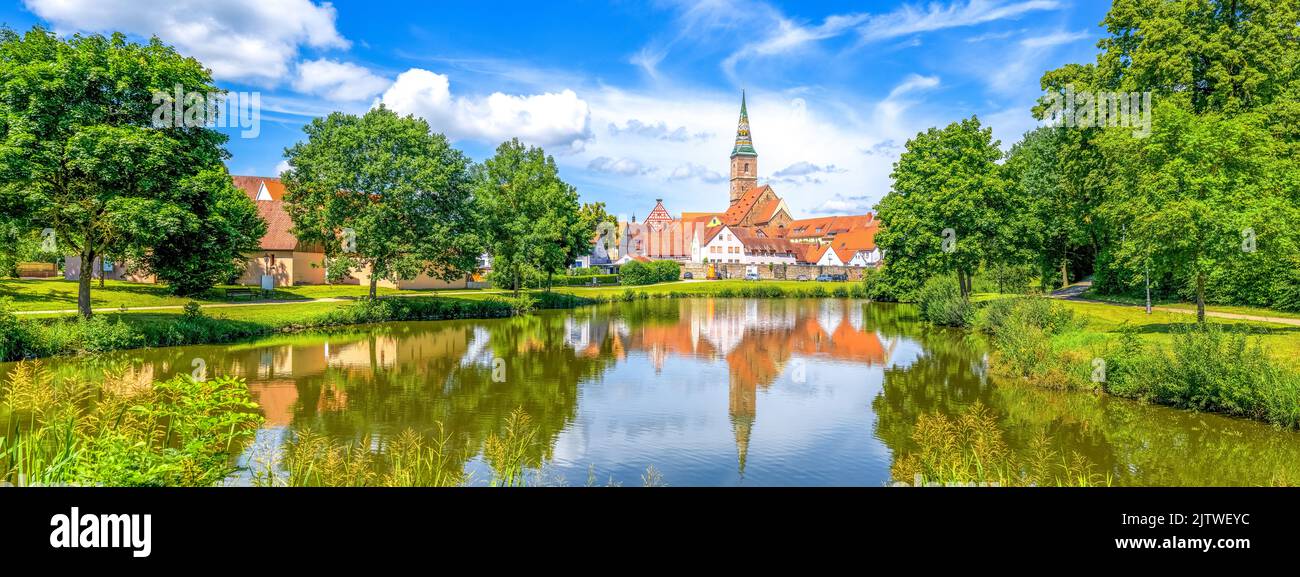 Historical city wall of Wolframs Eschenbach, Bavaria, Germany Stock ...