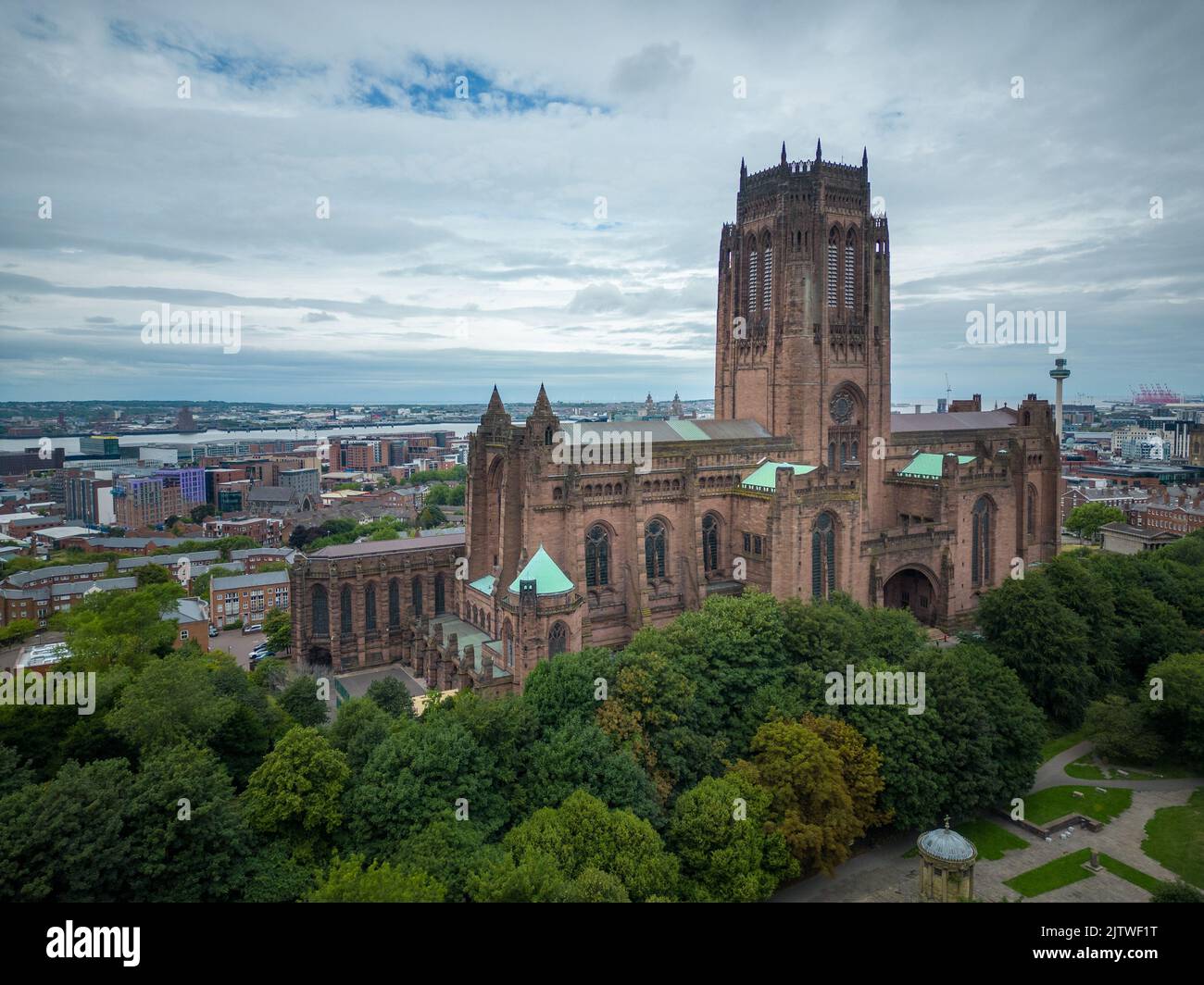 The Cathedral of Liverpool - aerial view Stock Photo - Alamy
