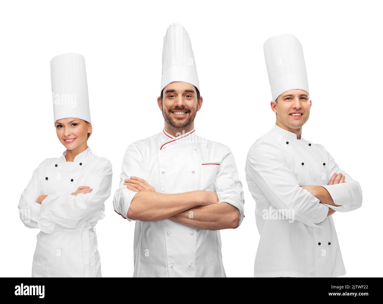 team of smiling chefs with crossed arms Stock Photo - Alamy
