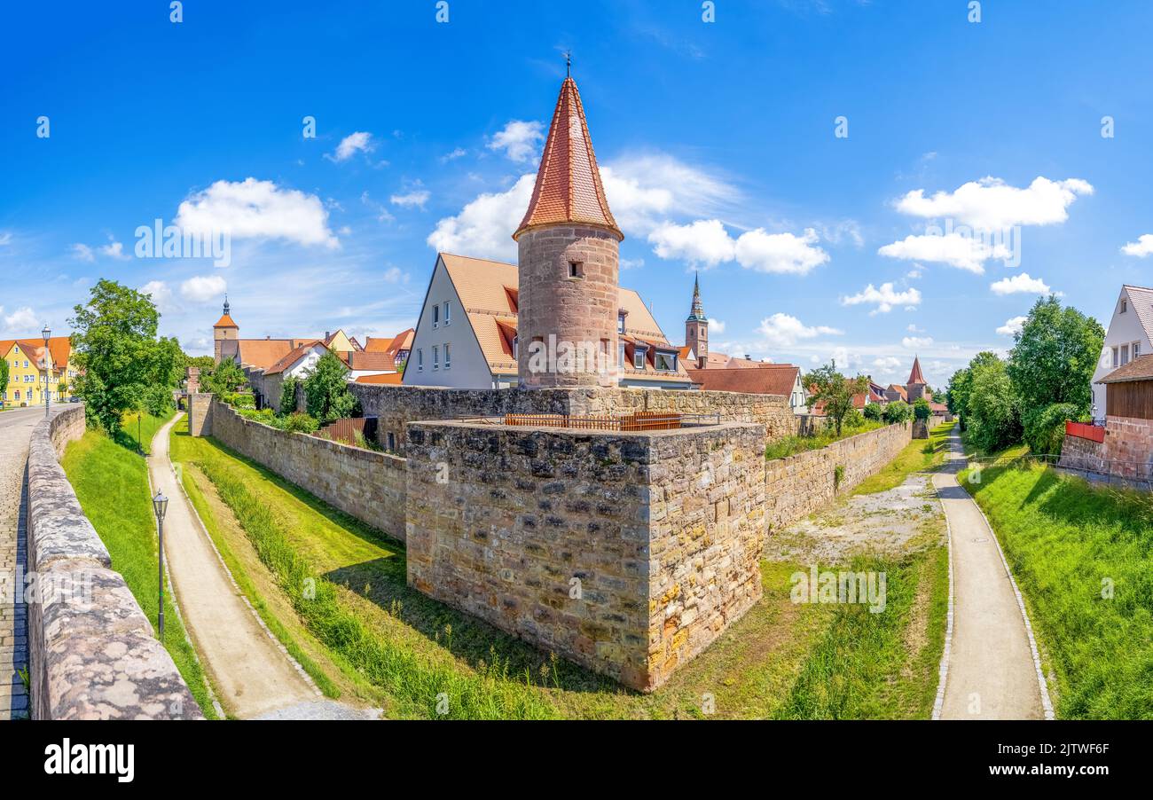 Historical city wall of Wolframs Eschenbach, Bavaria, Germany Stock ...