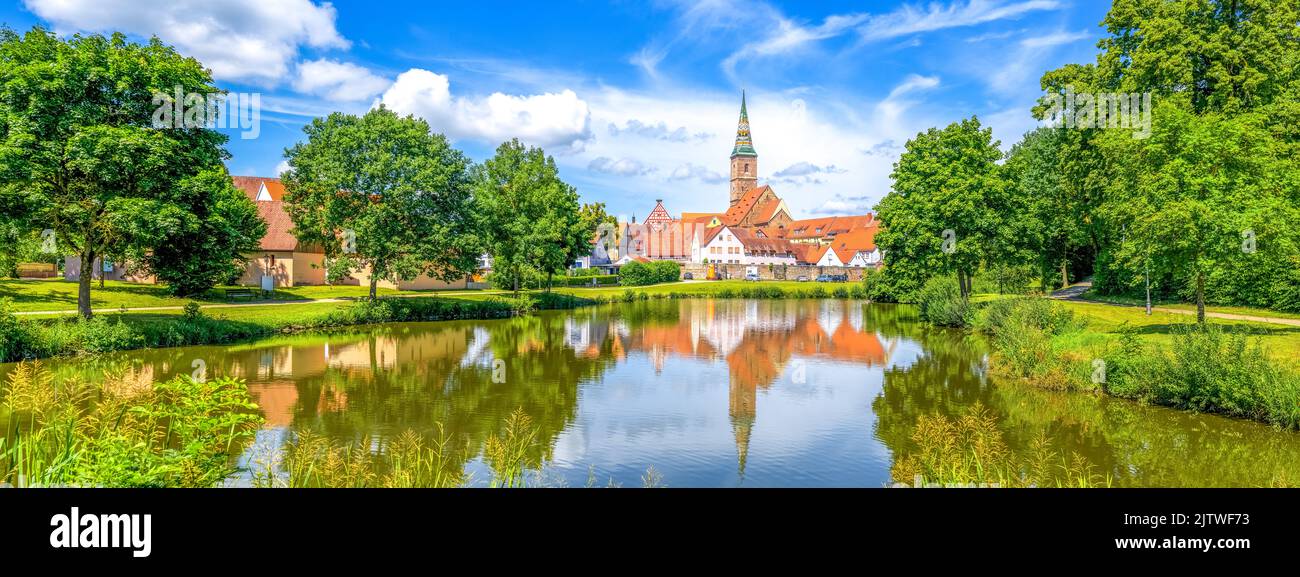 Historical city wall of Wolframs Eschenbach, Bavaria, Germany Stock ...