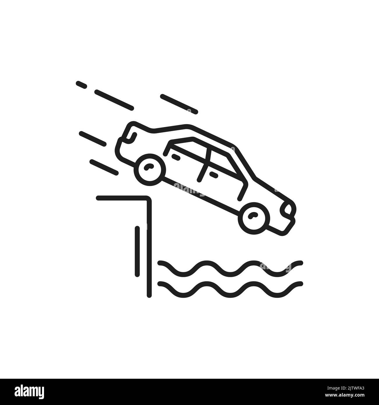 Danger of car falling in to water Stock Vector Images - Alamy