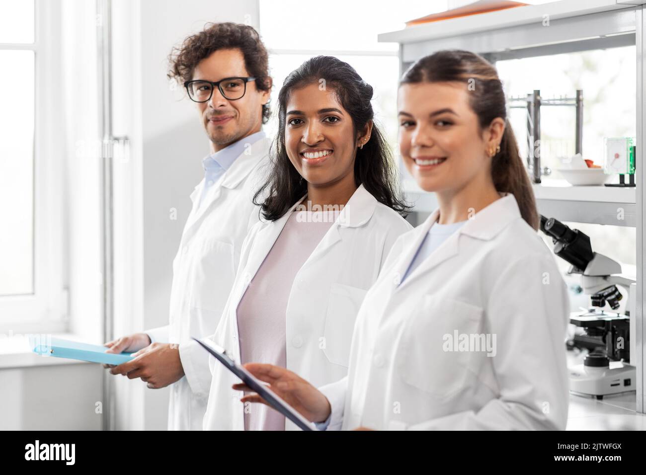international group of scientists in laboratory Stock Photo - Alamy