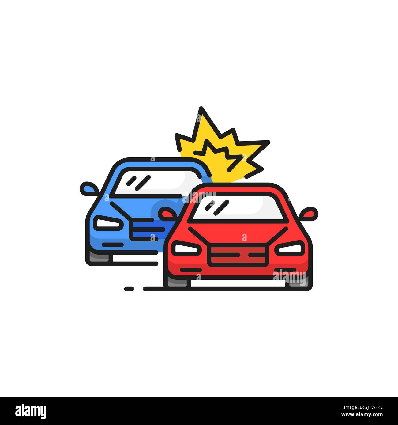 Rear end accident crash damage Stock Vector Images - Alamy