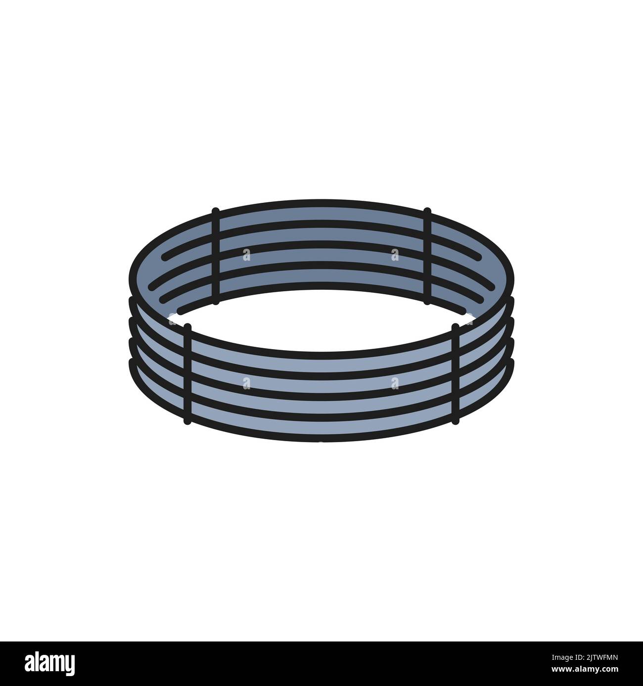 Round stainless steel wire isolated soft gauge outline icon. Vector ...