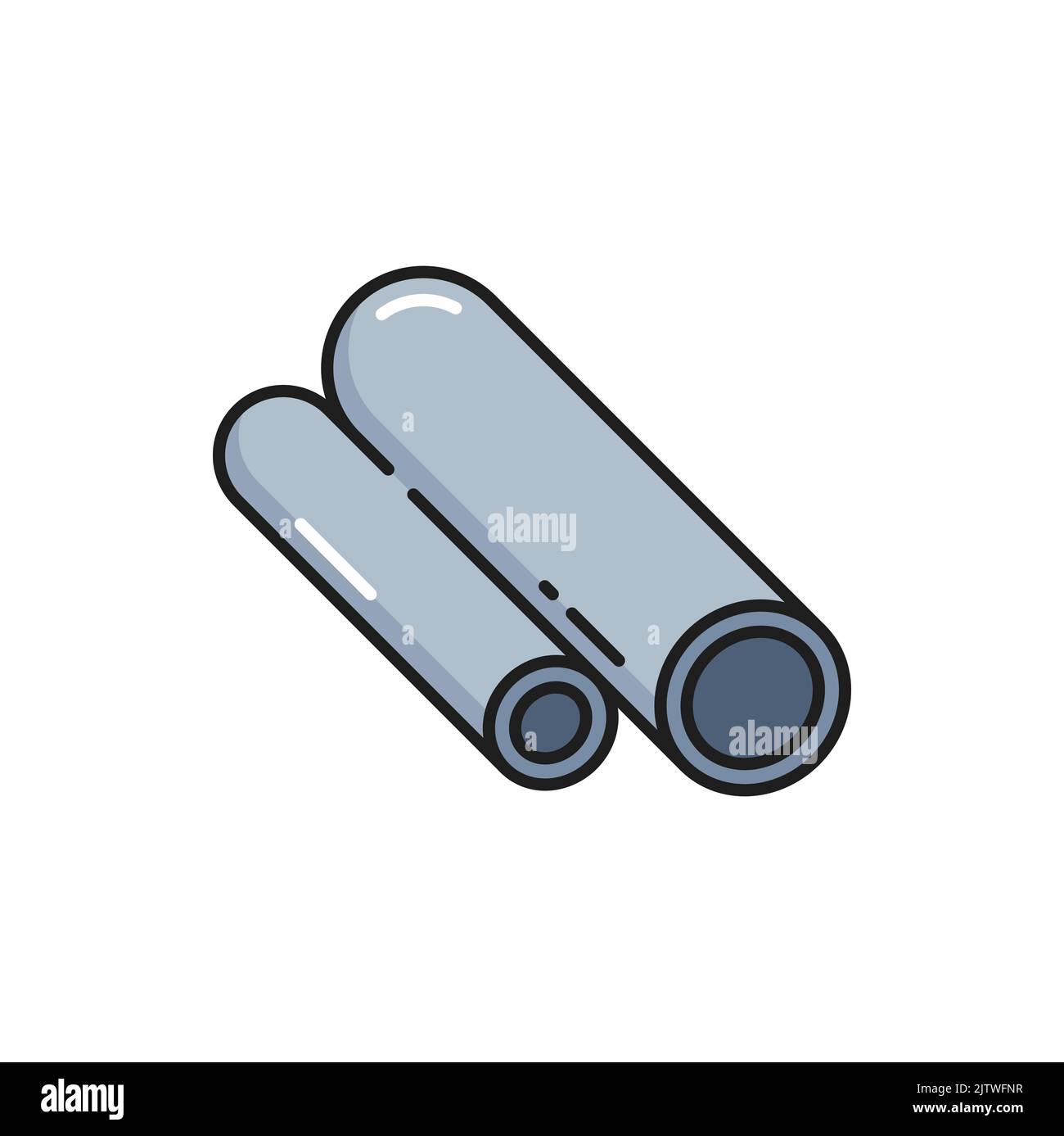 Metalwork construction object rolled metal profile of cylinder shape ...