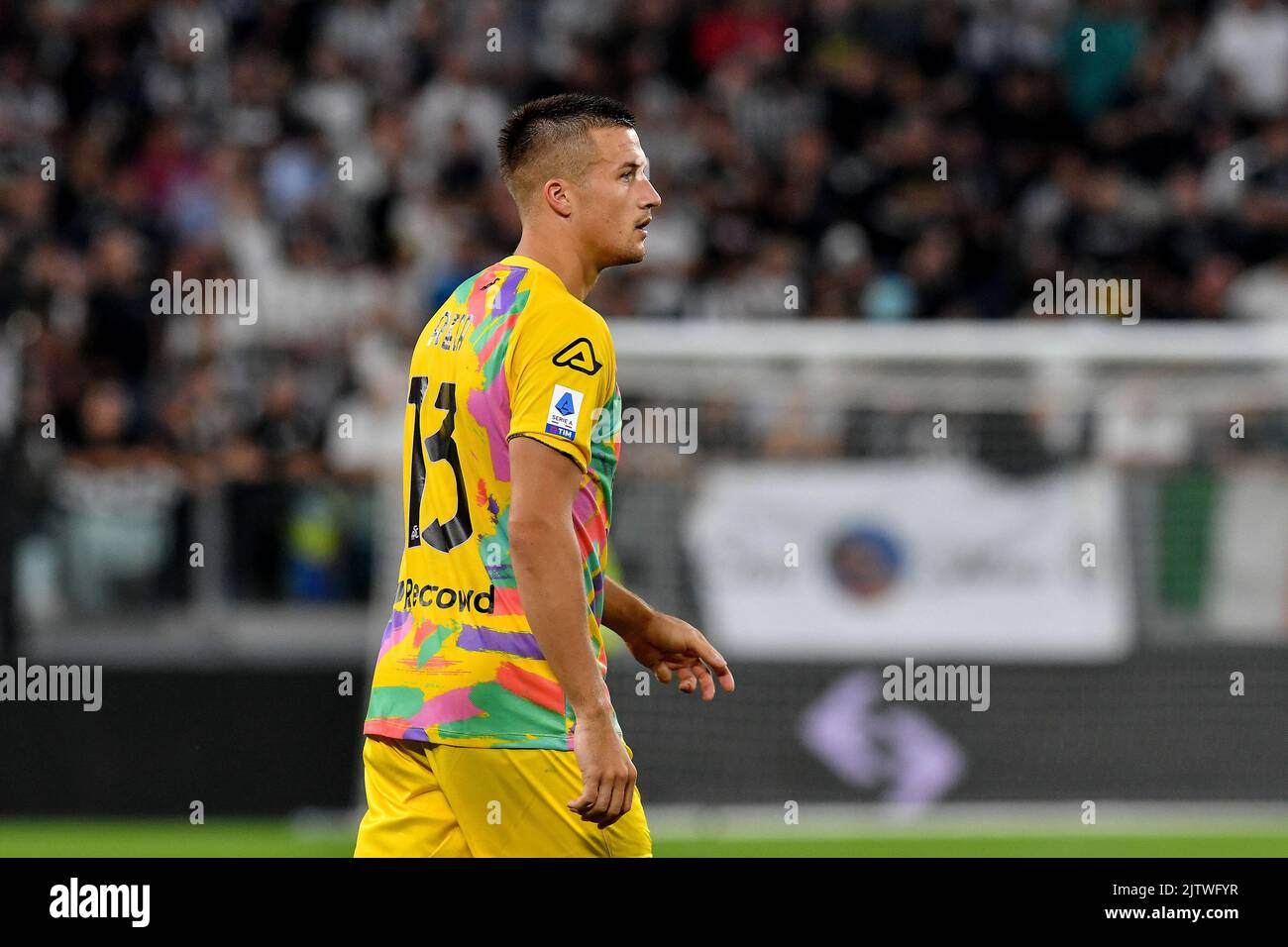 Arkadiusz Reca of Spezia Calcio looks on during the Serie A 2022/23 ...