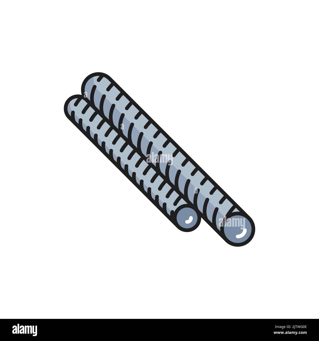 Rods for reinforcing concrete isolated outline icon. Vector rolled ...