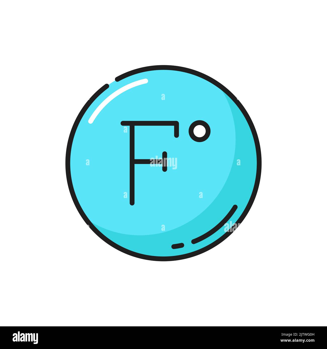 Thermometer Fahrenheit meteorology symbol isolated F sign in round ...