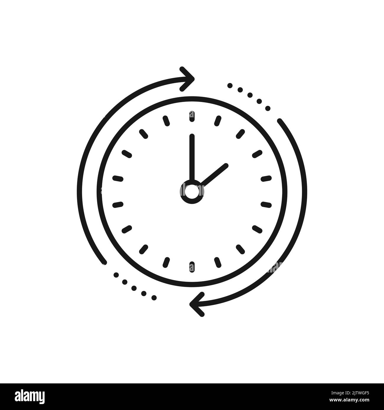 Time need to do computed tomography isolated timer outline icon. Clock ...