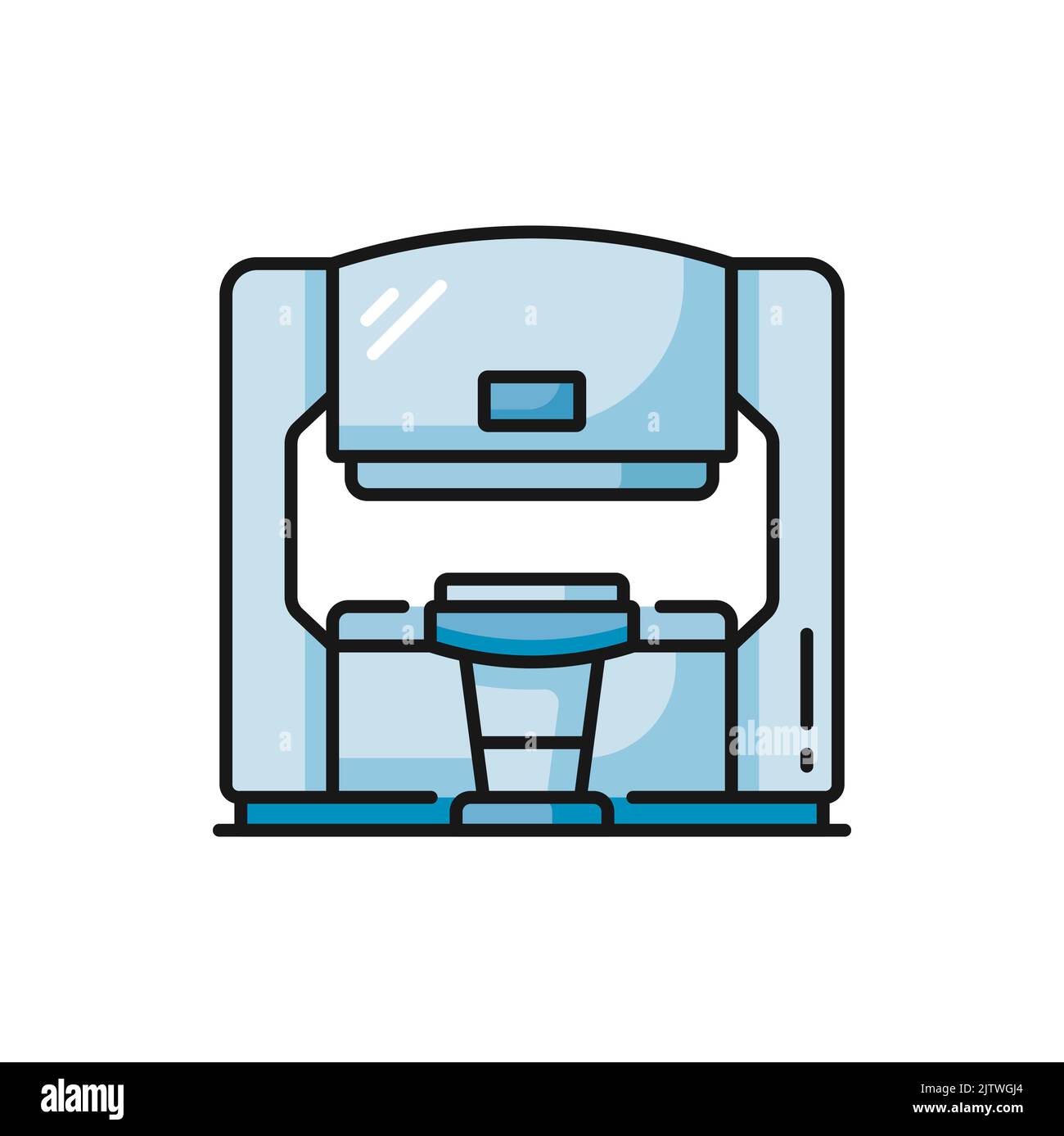 MRI scan diagnostics, color icon of medical radiology machine, vector ...