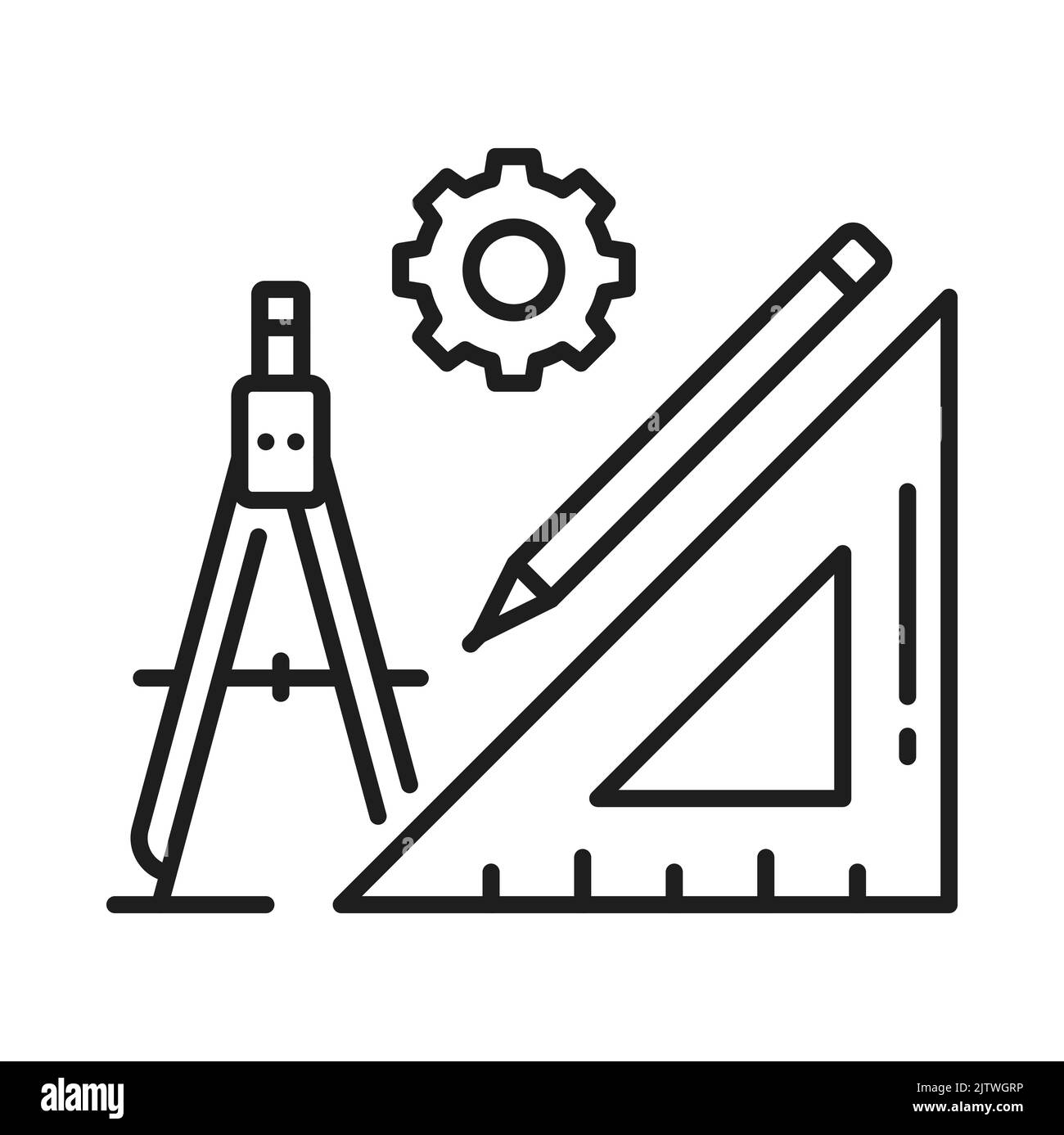 Architect development and interior design project tools icon, vector ...