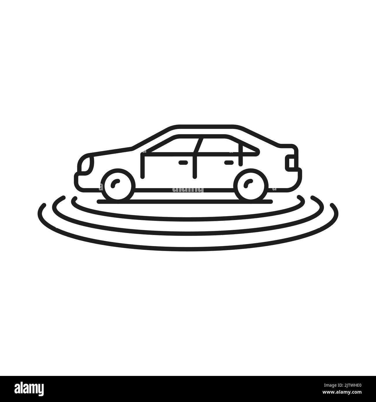 Self driving car and driverless vehicle icon, smart drive future ...