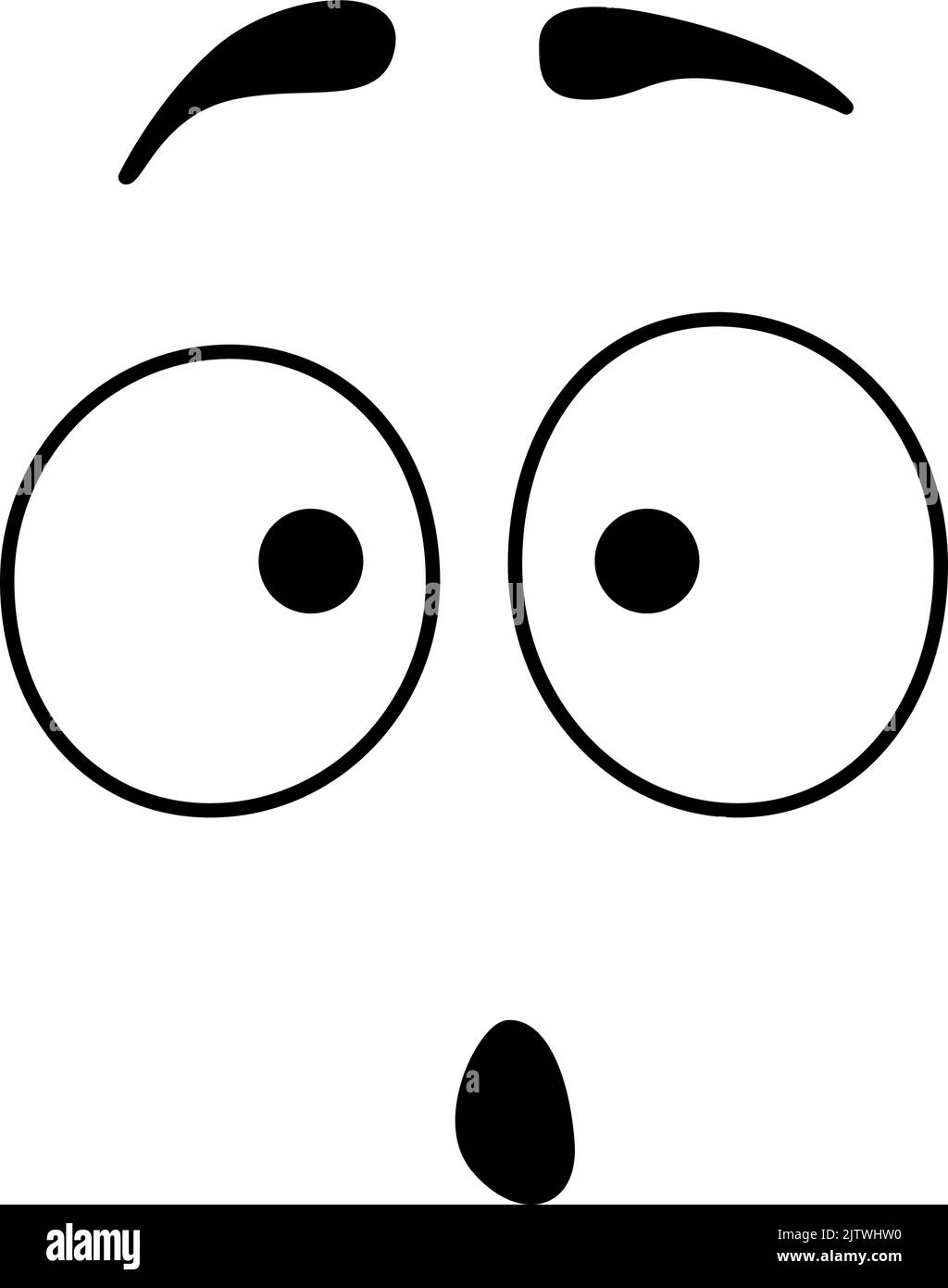 Surprised Smiley Face Black And White