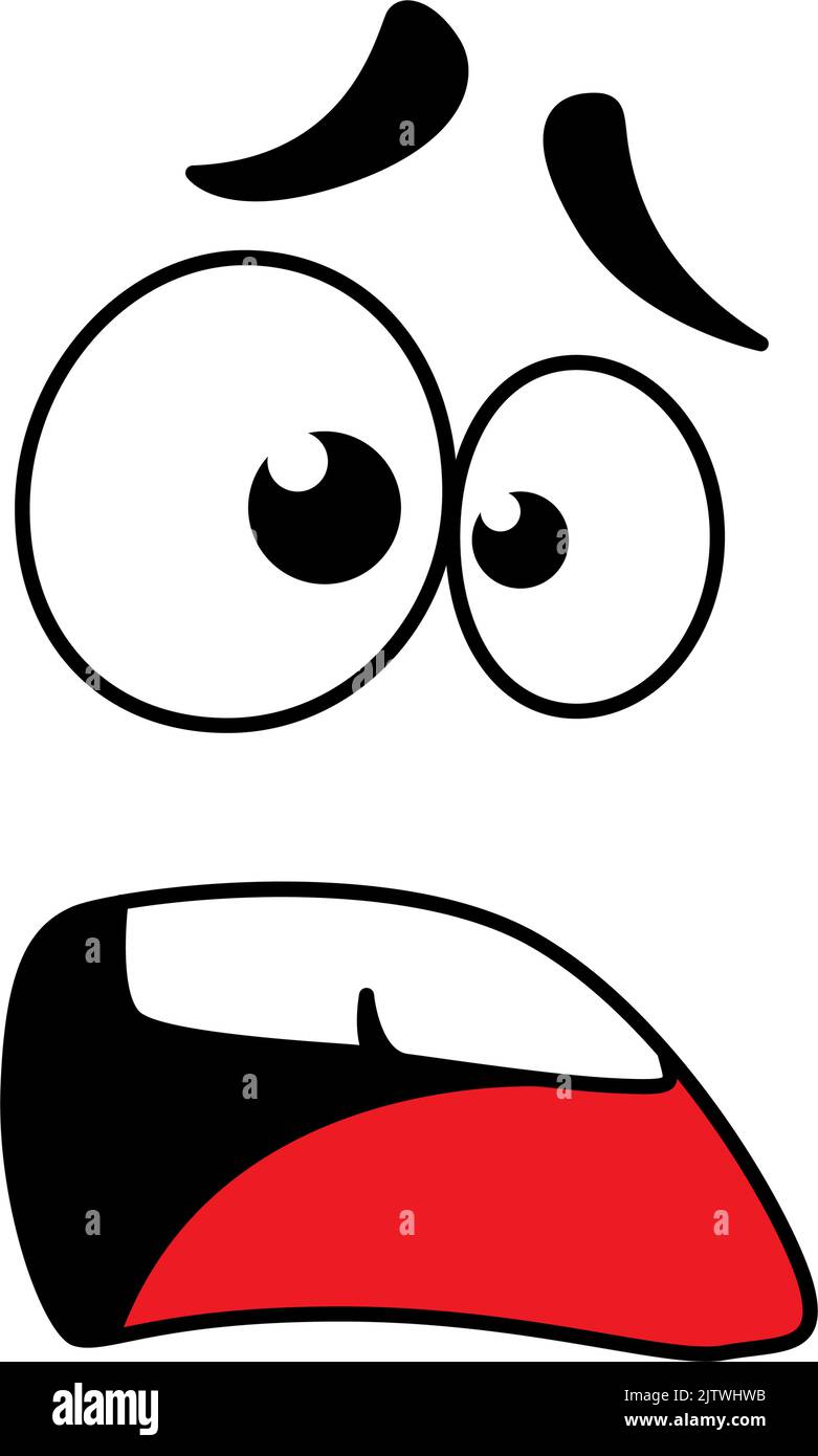 Astonished smile emoticon emoji line art icon. Vector isolated cartoon ...