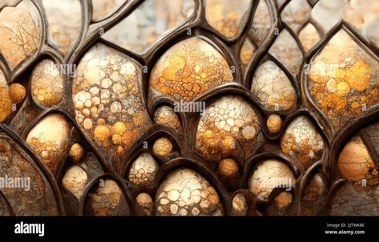Background texture illustration in the style of architect Antoni Gaudi ...