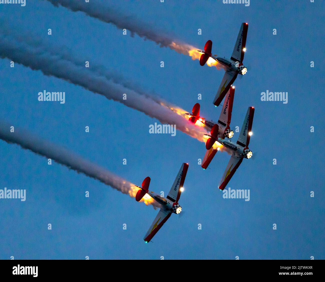 The incredible Aeroshell Team at the Stuart Air Show Stock Photo - Alamy