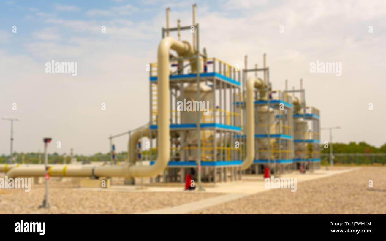 Blurred several filtration apparatus for natural gas on a gas pipeline ...